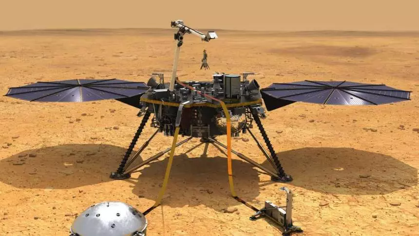 La NASA Insight Aparato sendis la unuan foton de Marso