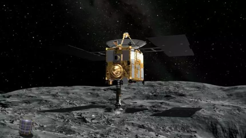 Probe Probe "hayabus-2" e makhasi asteroid rugu