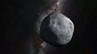 Um tiro do superchard de um grande astroide Beno, carregando diretamente para a terra