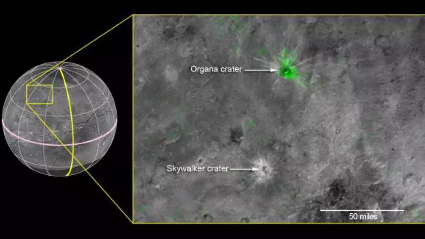 ຢູ່ດ້ານຂອງ Charon, A Ammonia Craater ຫນຸ່ມພົບ