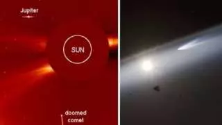 Os astrónomos informaron unha colisión dun gran cometa co sol