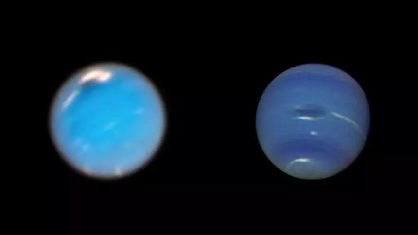 Nabihag sa Hubble ang pagporma sa usa ka higante nga atmospheric vortex sa Neptune