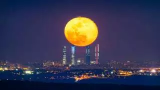 The network published a fascinating shot of a full moon over Madrid