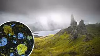 Li Skotland, pisporan mineral of extraterrestrial origin dîtin